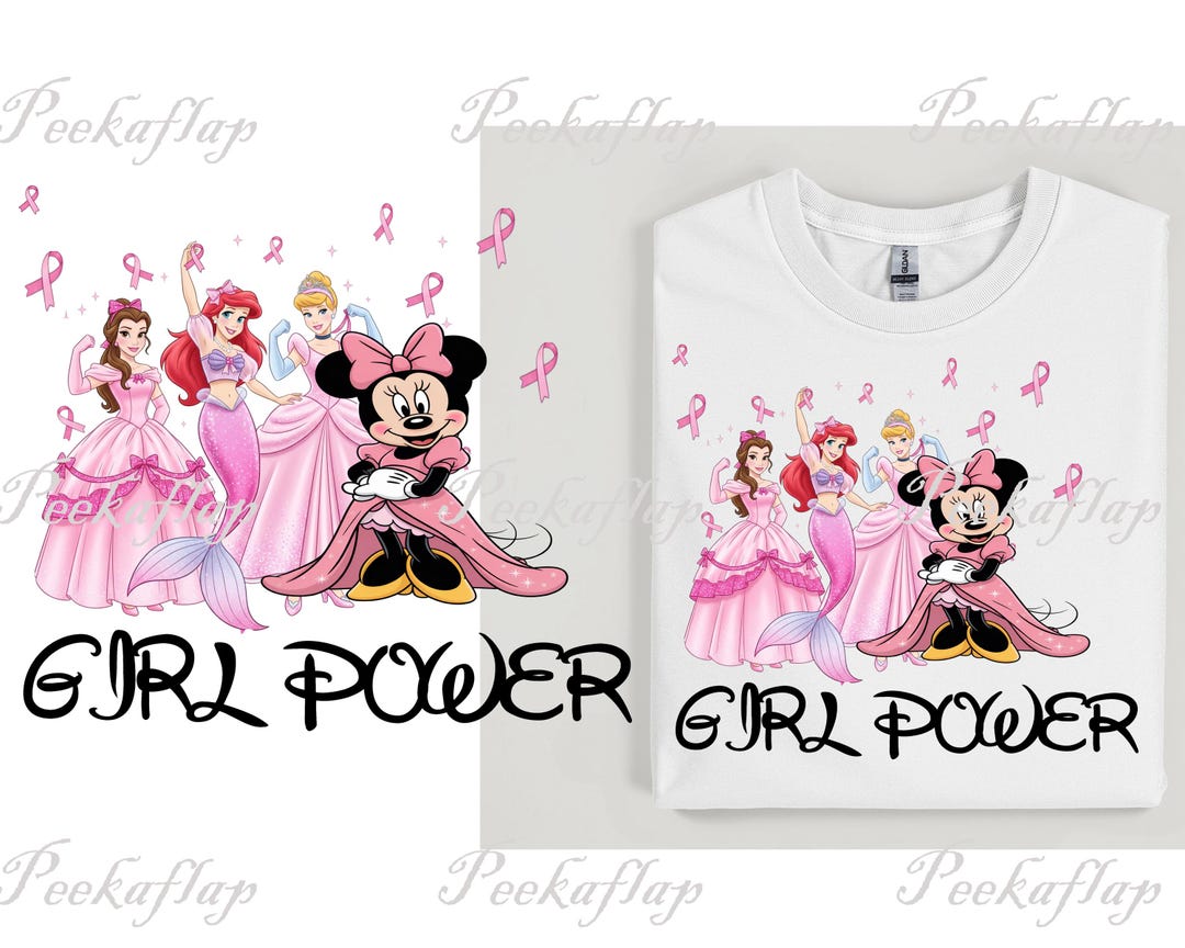 Pink Princess Minnie Mouse PNG: Girl Power Clipart (digital Download ...