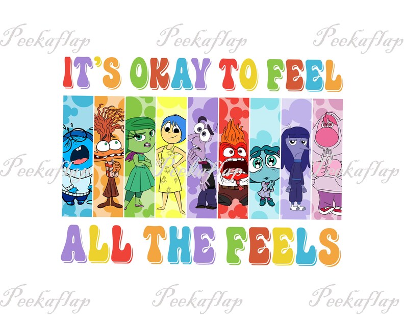 It's Okay to Feel, Inside Out Feelings PNG: Craft & Birthday Design ...