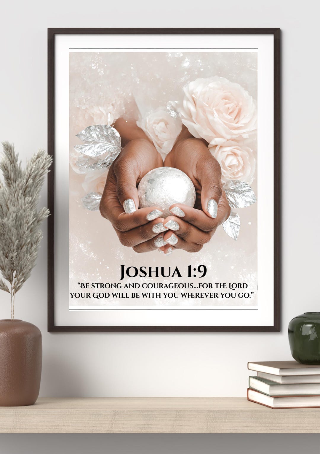 Vertical Christian Scripture Wall Art | Joshua 1:9 | Inspirational ...