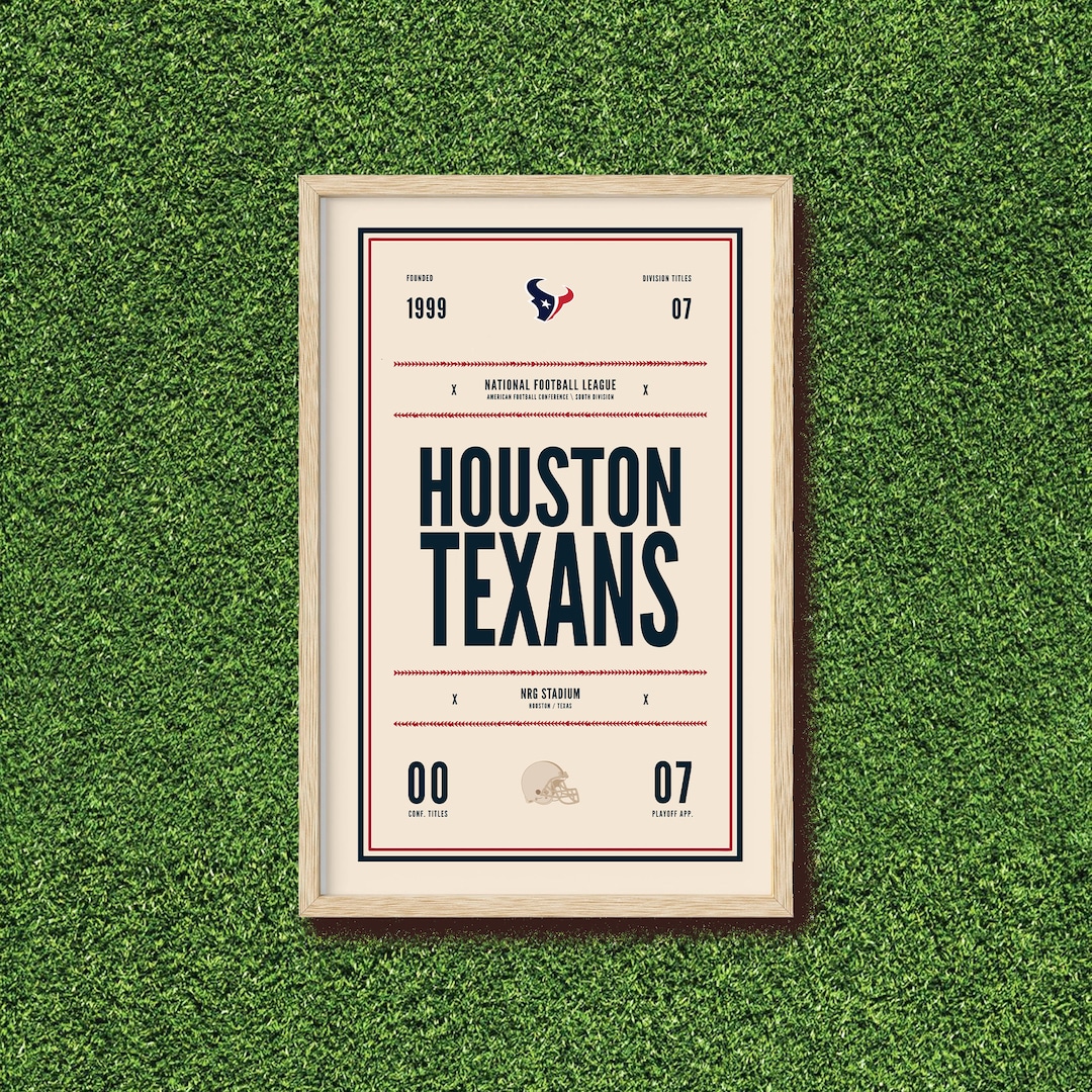Houston Texans Wall Art, Exclusive Texans Print, Football Room Decor ...