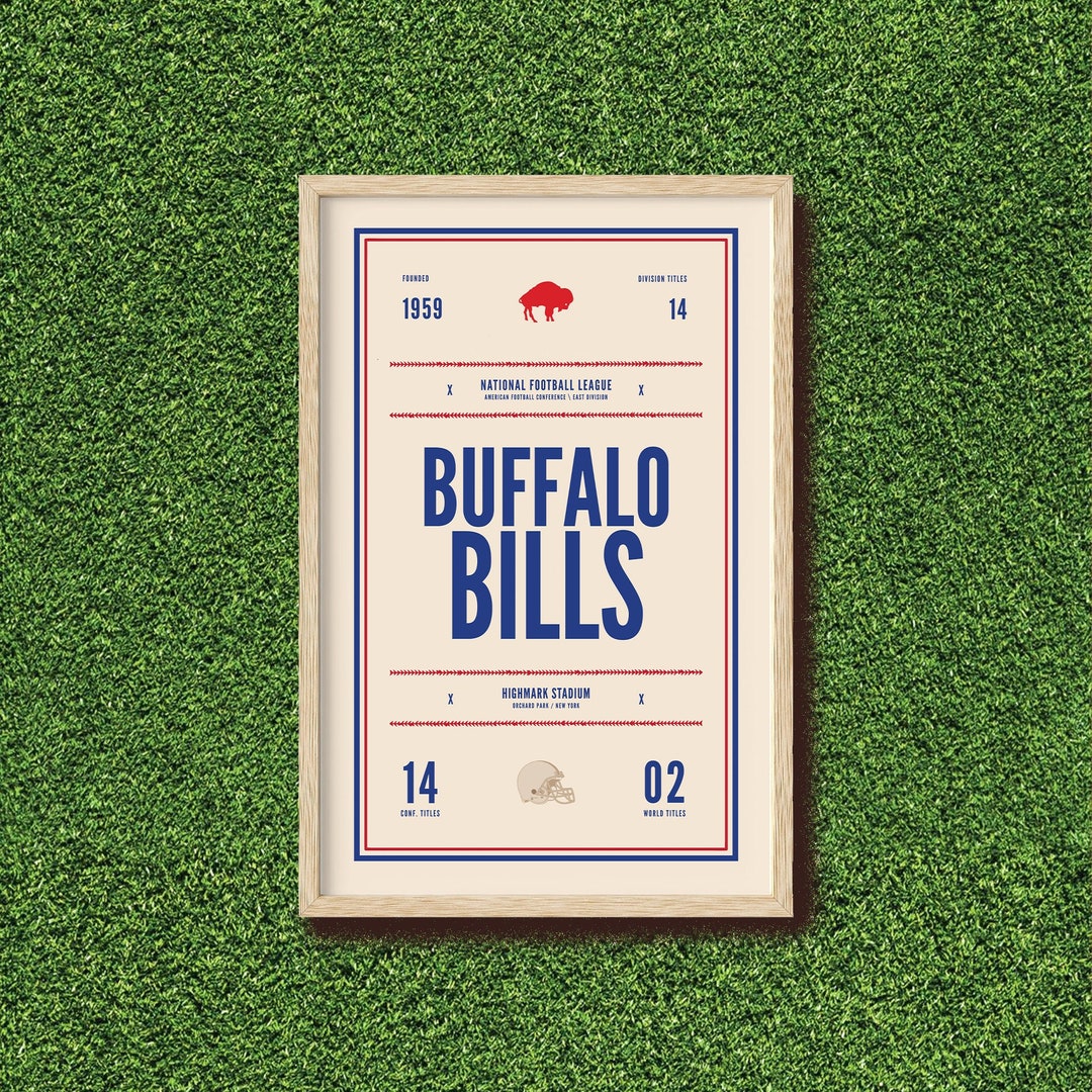 Buffalo Bills Poster Buffalo Football Wall Art Bills Team Print Buffalo ...
