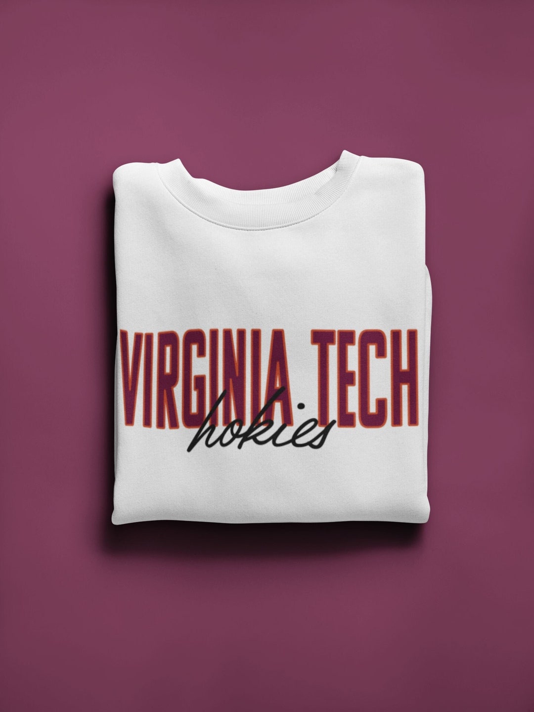 Virginia Tech University Football Shirt, Virginia Tech Hokies Crewneck ...