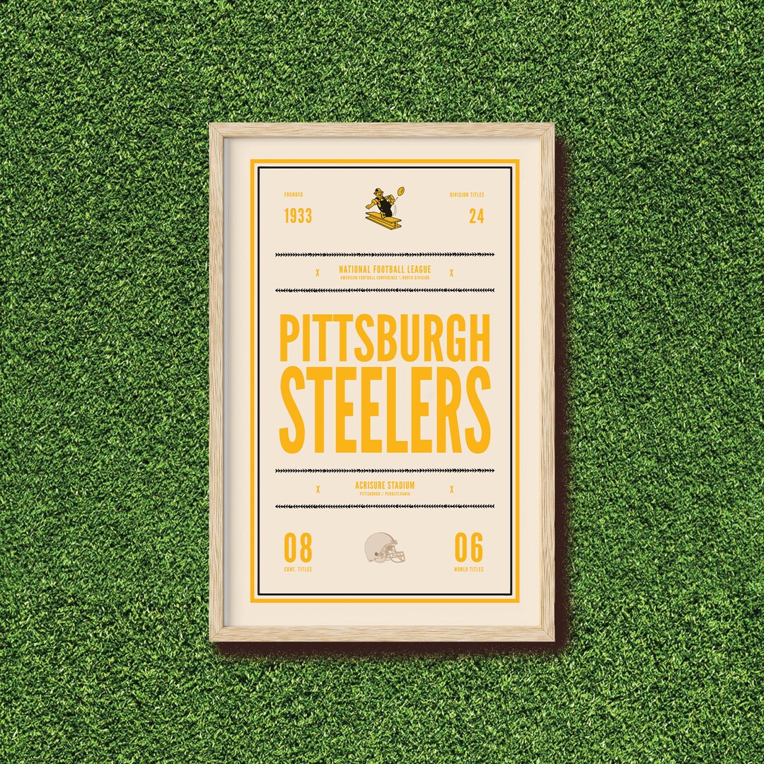 Pittsburgh Steelers Ticket Poster, Steelers Football Wall Art ...