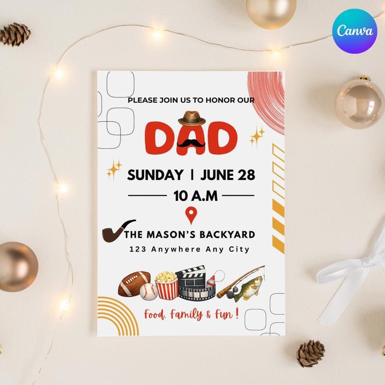 Father's Day BBQ Invitation | Editable Dad Party 5x7 (instant Download ...