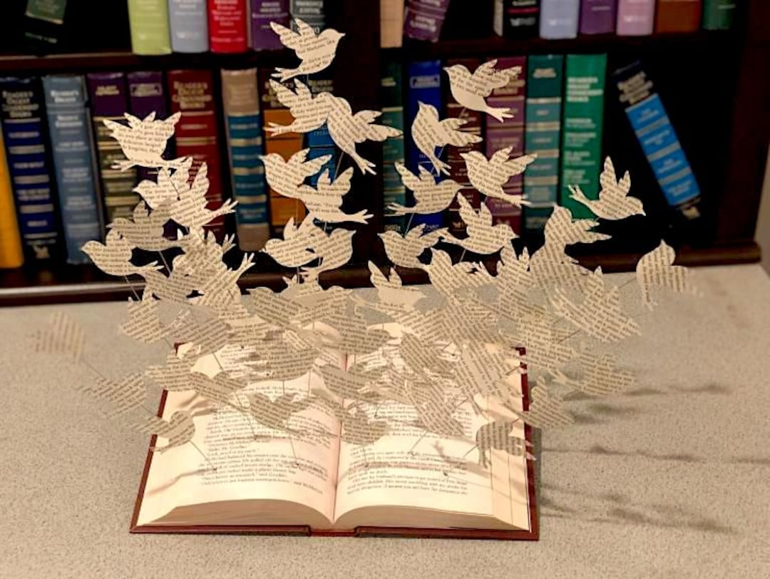 Book Art Sculpture: Handmade Paper Bird Art - Etsy