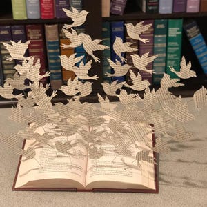 Book Art Sculpture: Handmade Paper Bird Art - Etsy