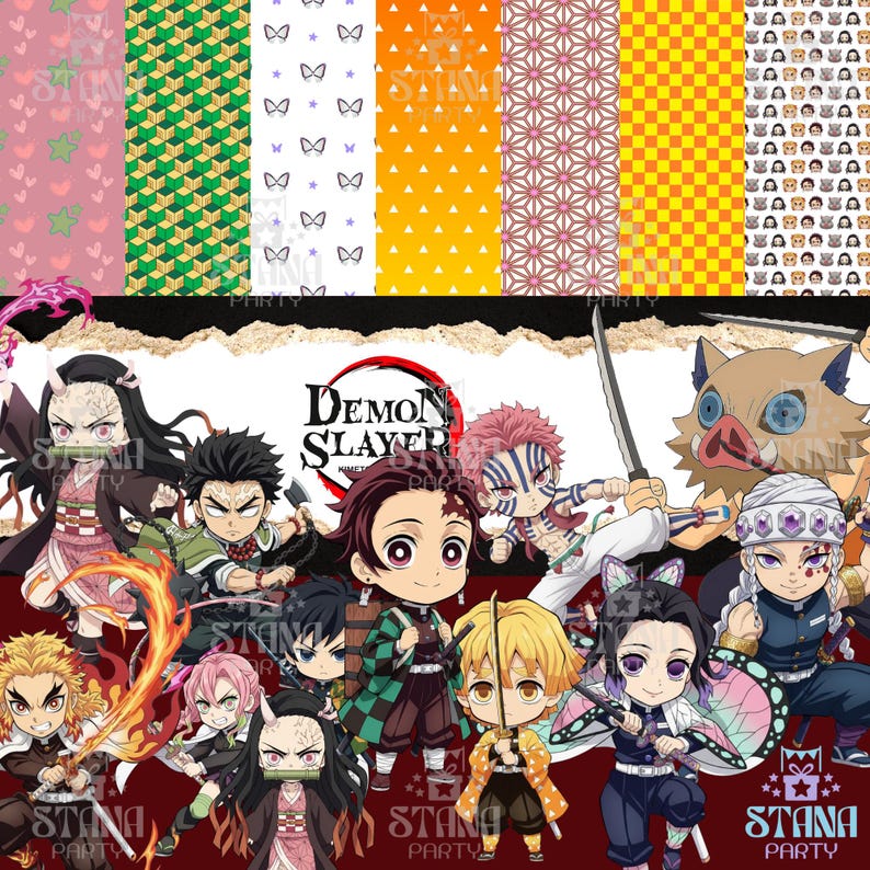 Demon Slayer Chibi Clipart Bundle | Anime Characters PNG | Chibi Style ...