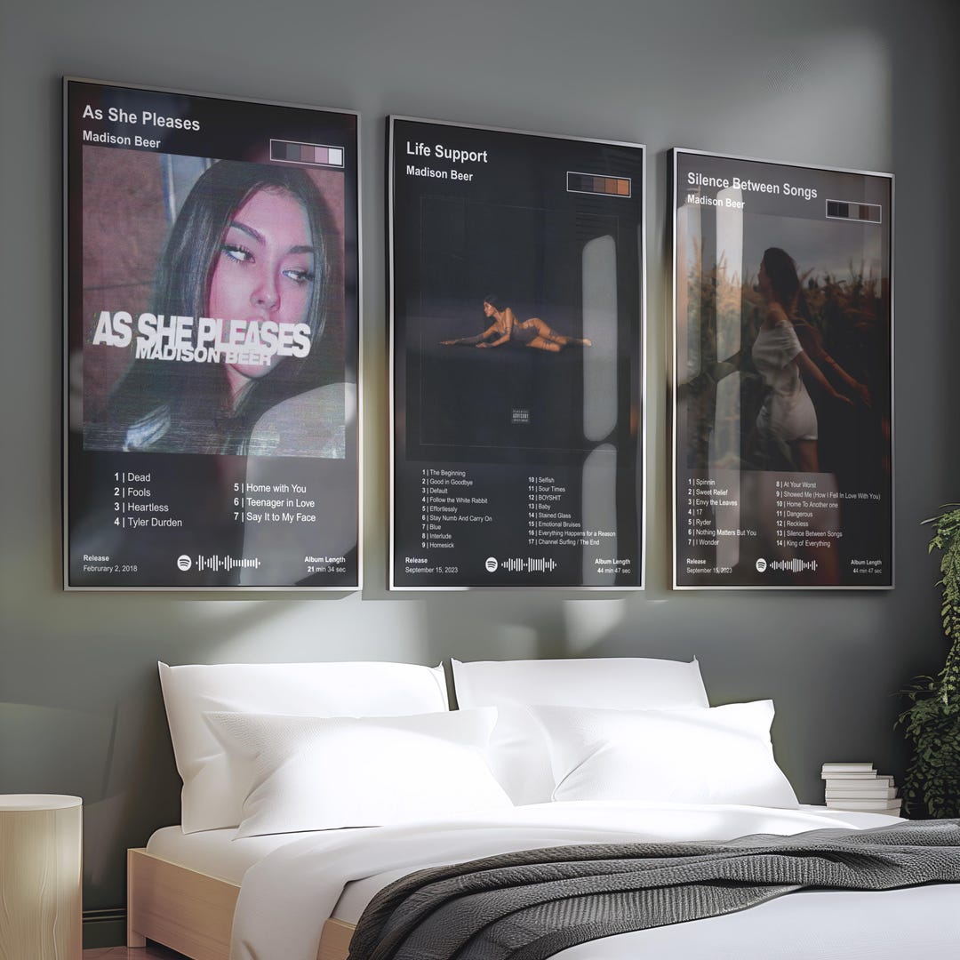 Madison Beer Poster Set of 3 – as She Pleases, Life Support, Silence ...