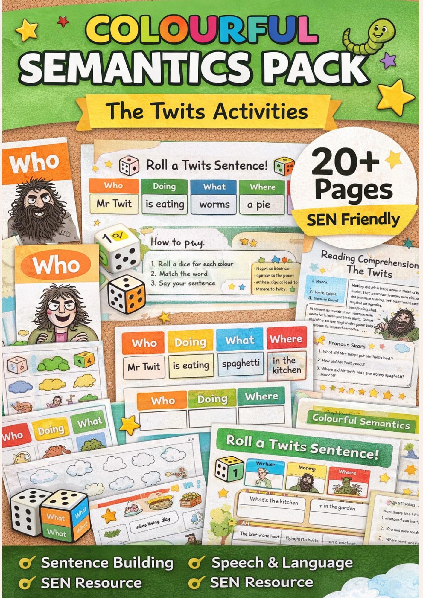 Colourful Semantics the Twits Pack | Sentence Building | SEN Speech and ...