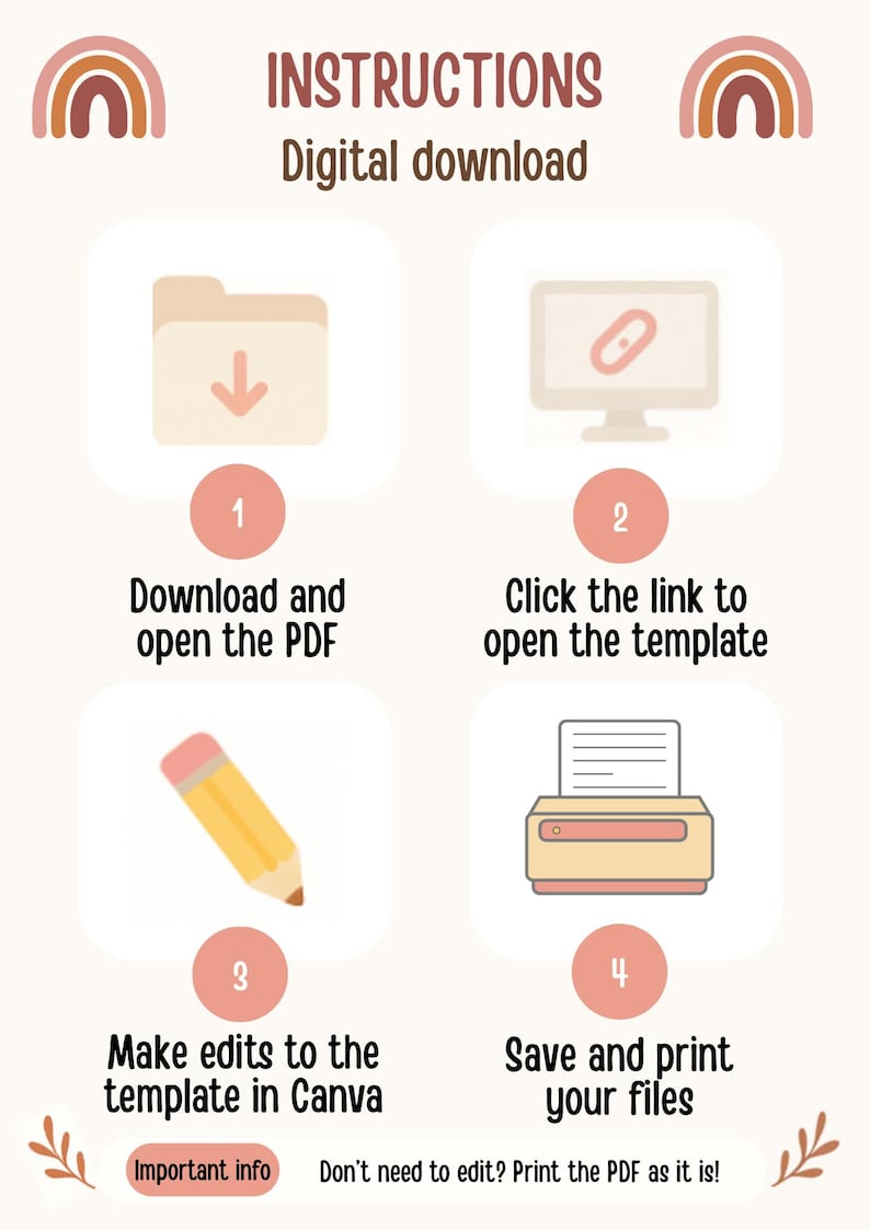 Boho Rainbow Days of the Week Cards – Editable & Printable Classroom ...