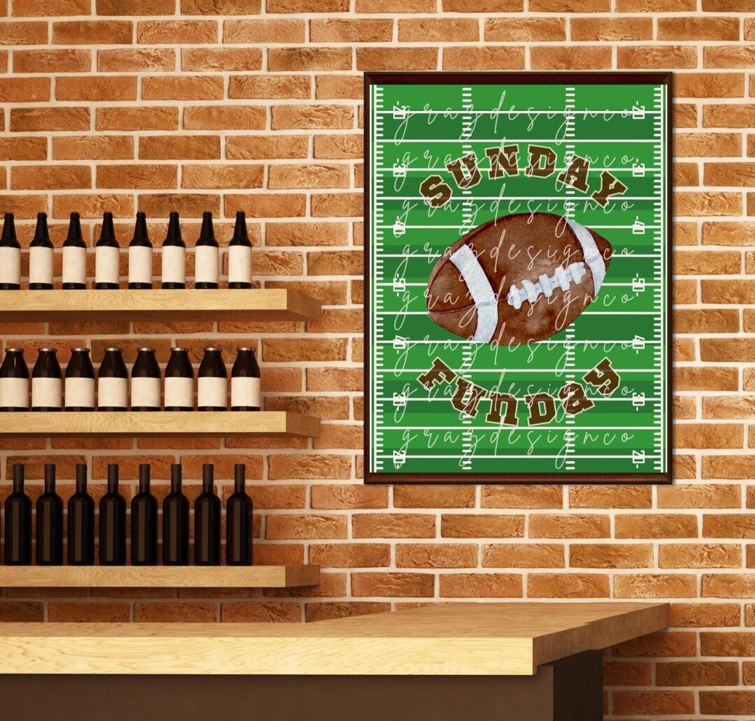 Sunday Funday Football Wall Art | Game Day Digital Download Print ...