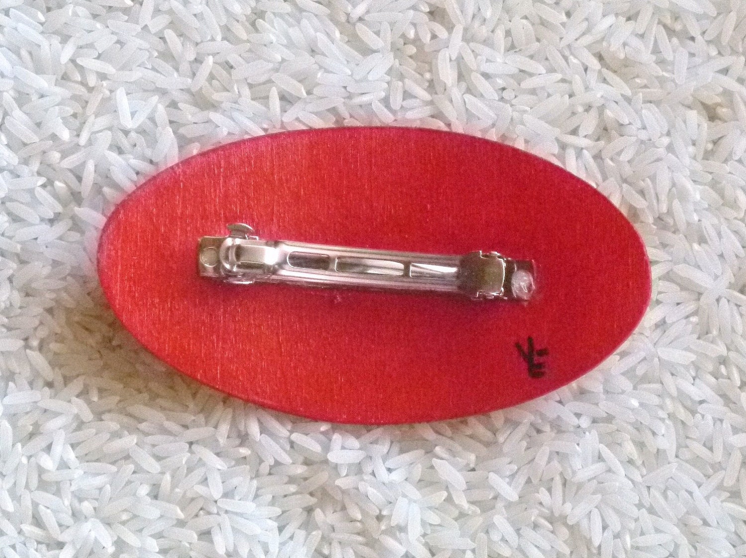 Hand Painted Wooden Barrette, Colorful Hearts Multicolor - Etsy