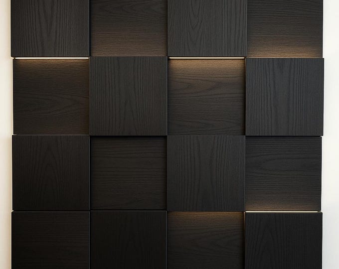 Exclusive Black Wall Panel With Backlight 25pc - Etsy