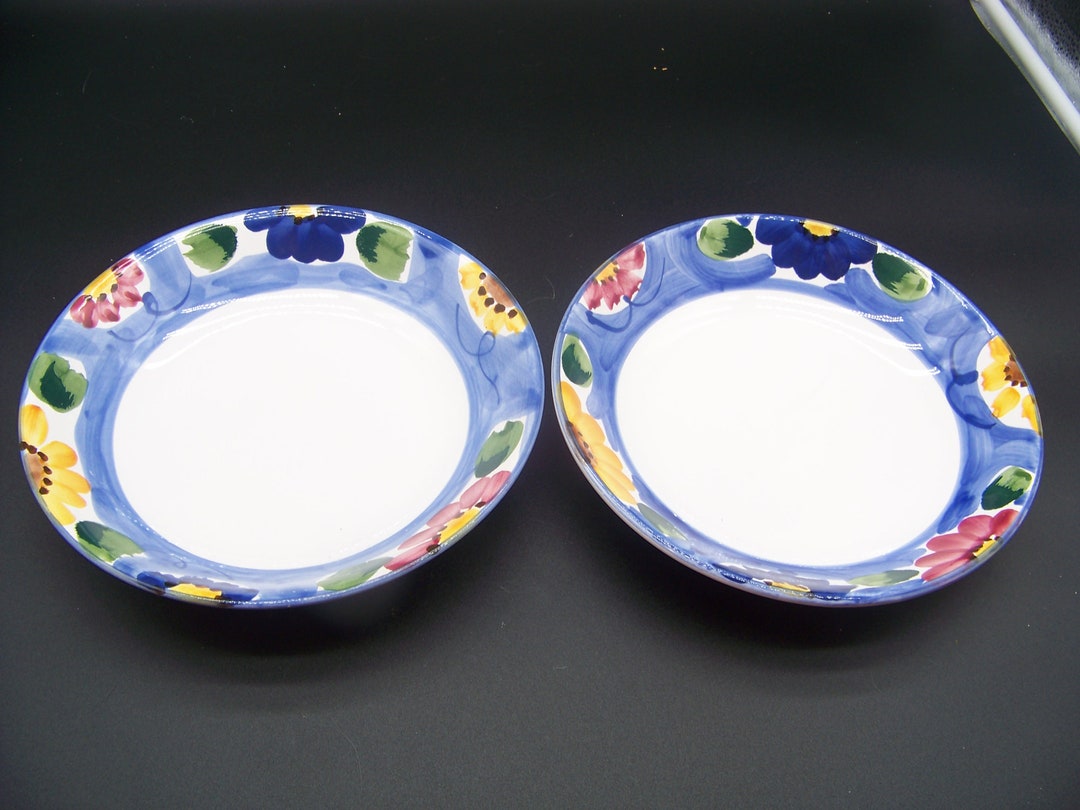 Himark Ceramic Indigo Handpainted Pasta Bowl Made in Portugal Set of 2 ...