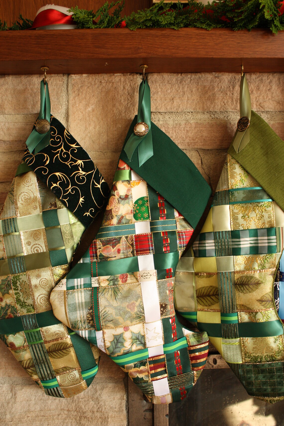 Woven Ribbon Christmas Stocking Pattern - Etsy