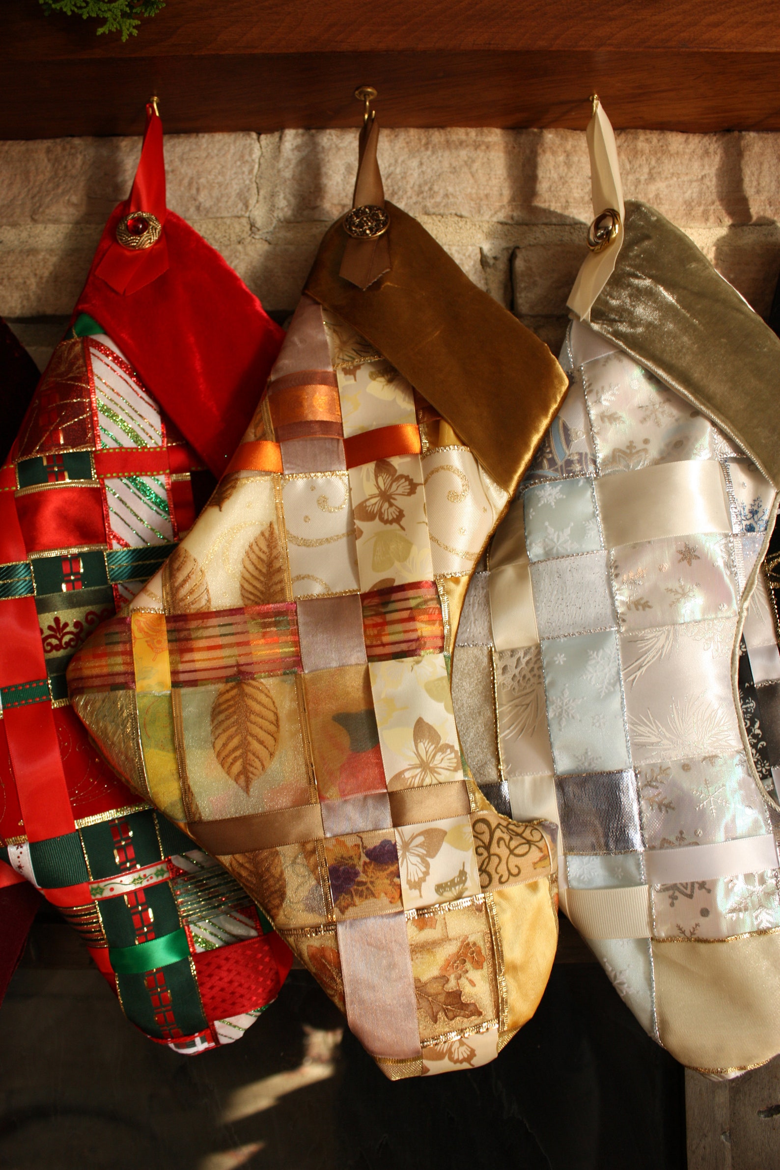 Woven Ribbon Christmas Stocking Pattern - Etsy