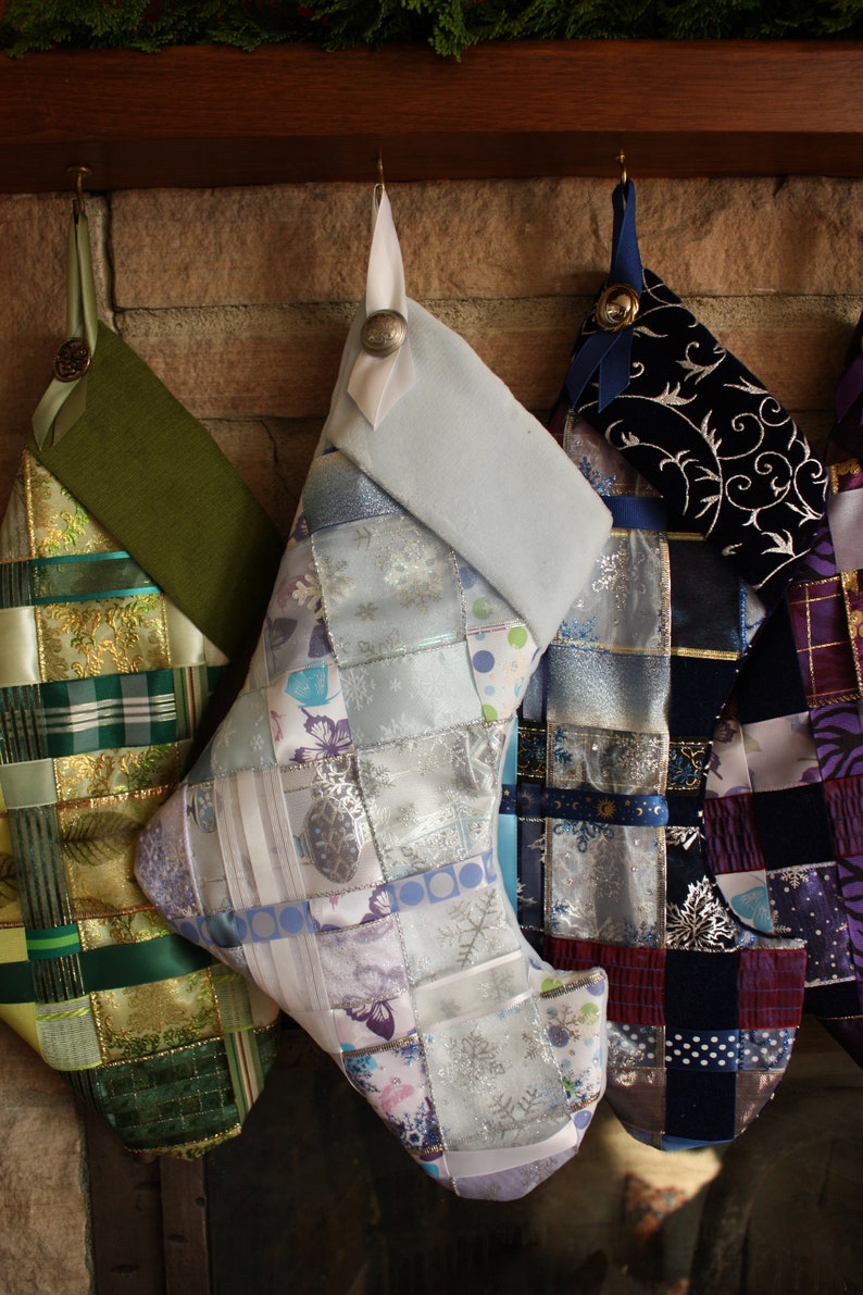 Woven Ribbon Christmas Stocking Pattern - Etsy