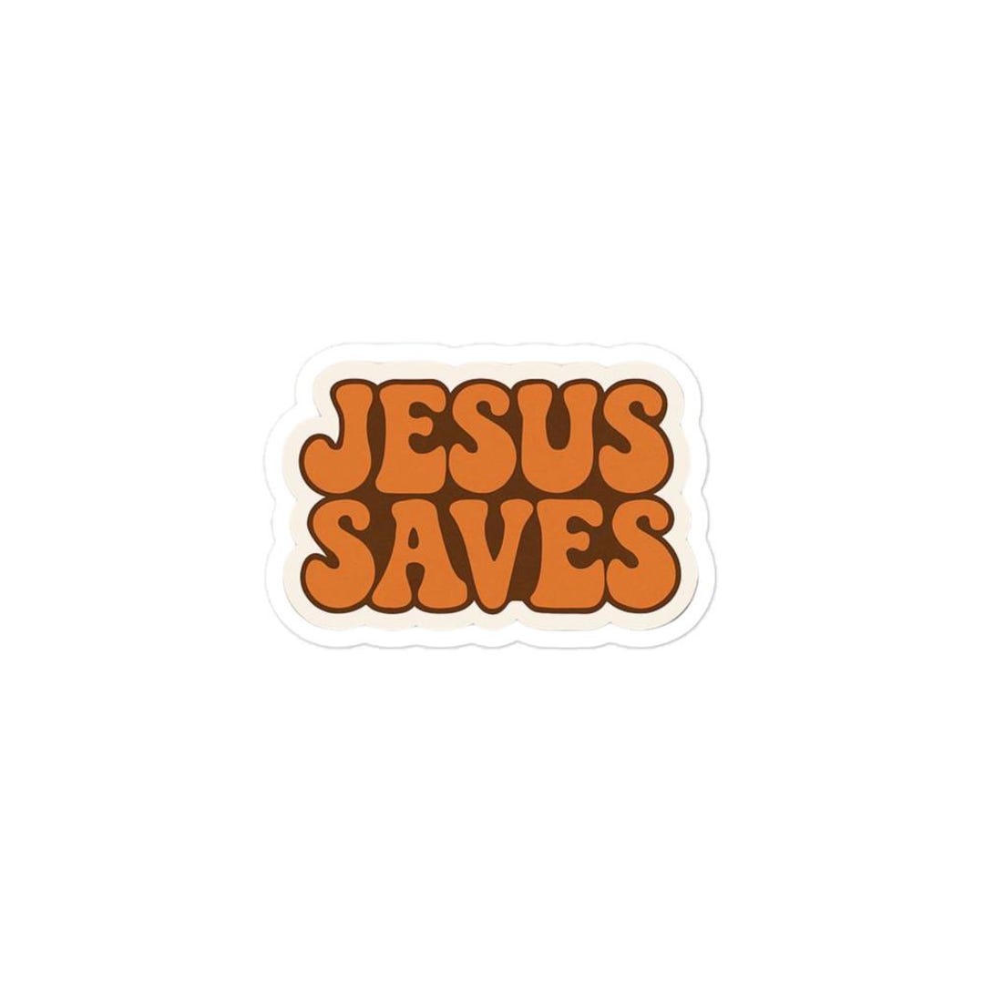 Jesus Saves Sticker | Christian Vinyl Decal | Faith-based Laptop ...