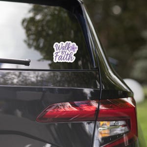 Walk by Faith Sticker: Purple Flower Christian Vinyl Decal - Etsy