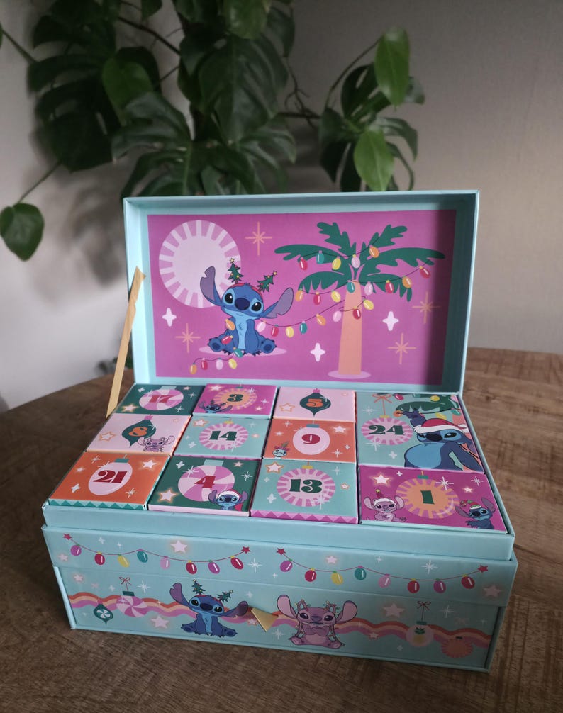 Advent Calendar Lilo and Stitch Keepsake Box Stitch and Angel - Etsy