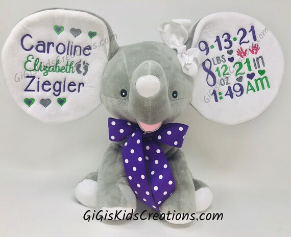 Custom Personalized Elephant Big Ears Stuffed Animal - Etsy