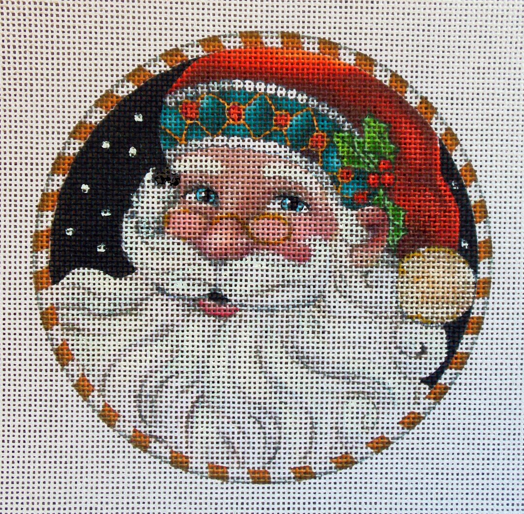 Jolly St Nick Santa Needlepoint Canvas - Etsy