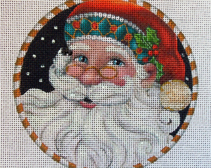 Jolly St Nick Santa Needlepoint Canvas - Etsy