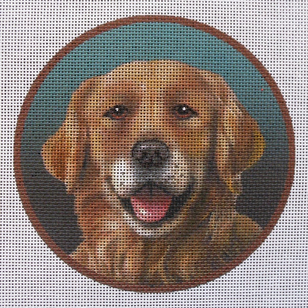 Golden Retriever Needlepoint Canvas - Etsy