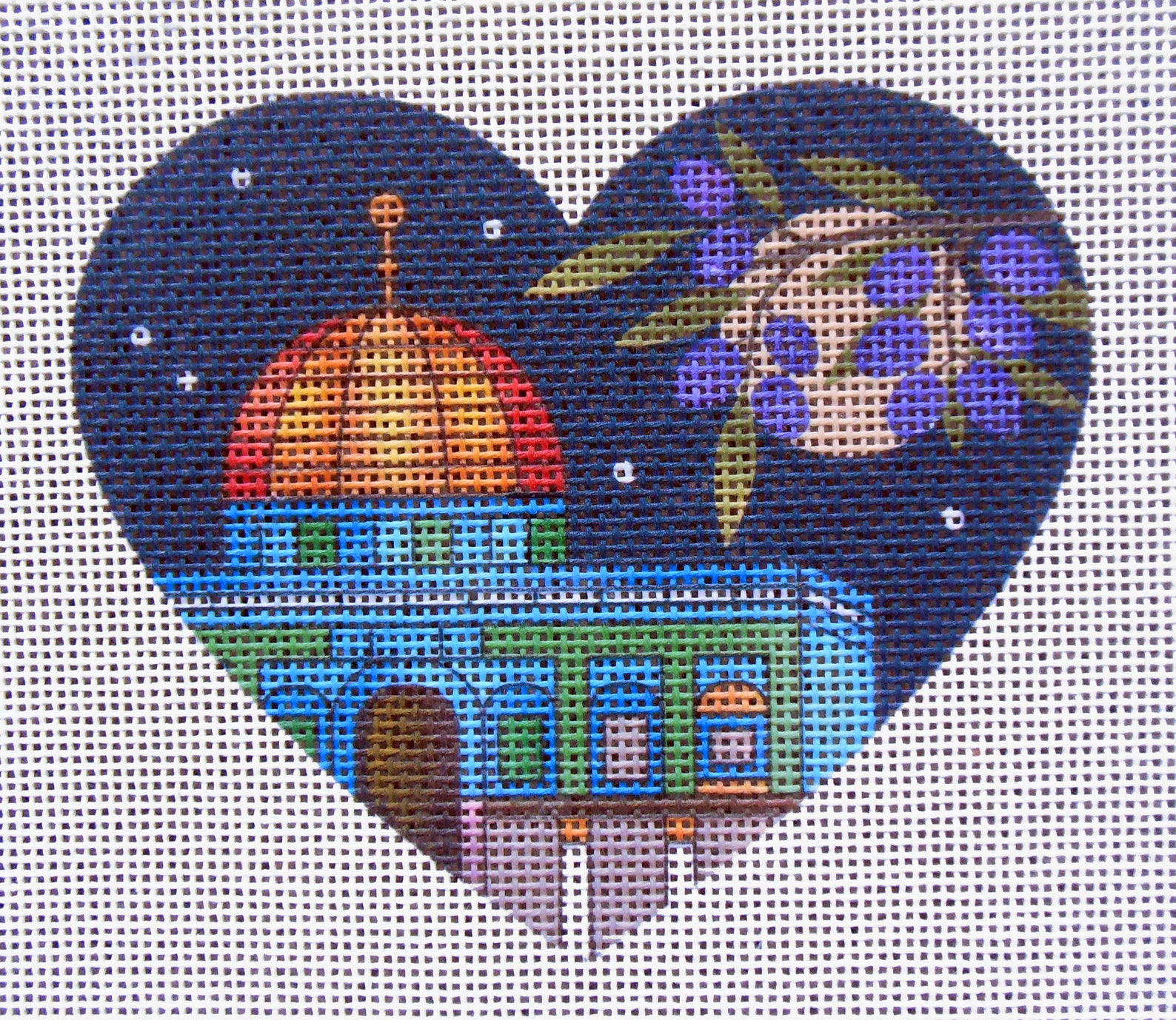 Dome of the Rock Heart Needlepoint Canvas - Etsy