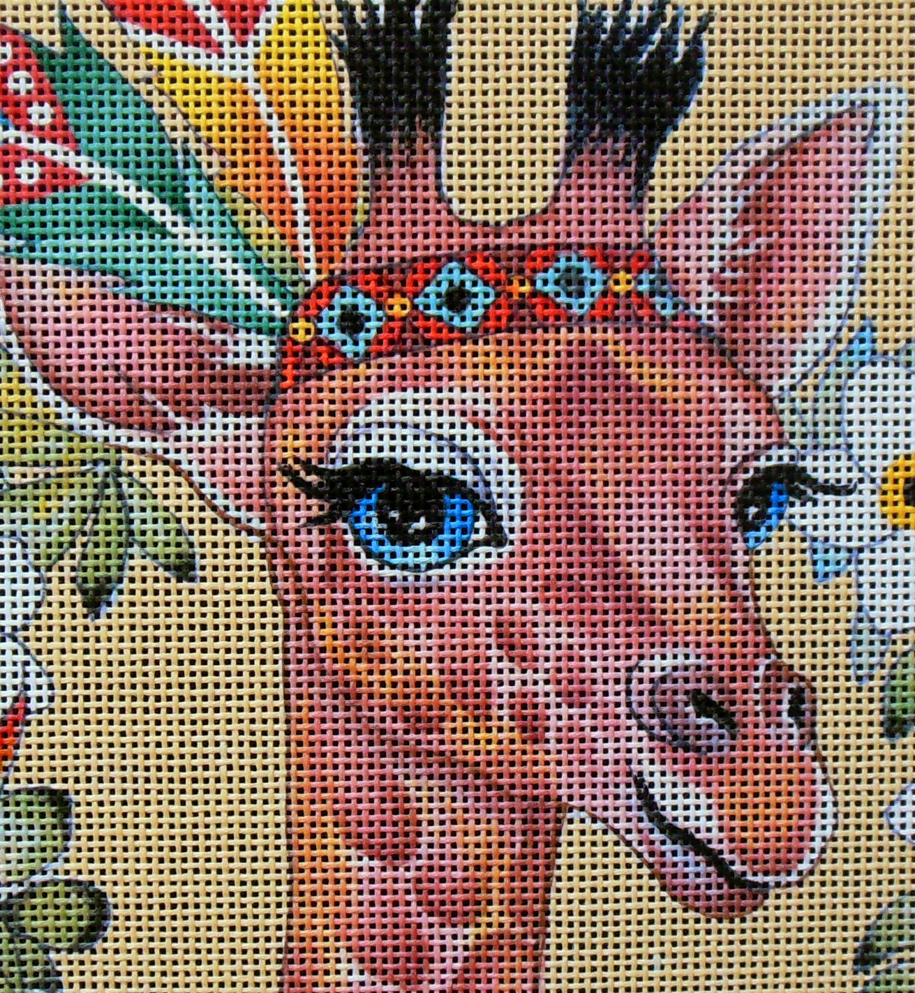 Giraffe Pillow Needlepoint Canvas - Etsy