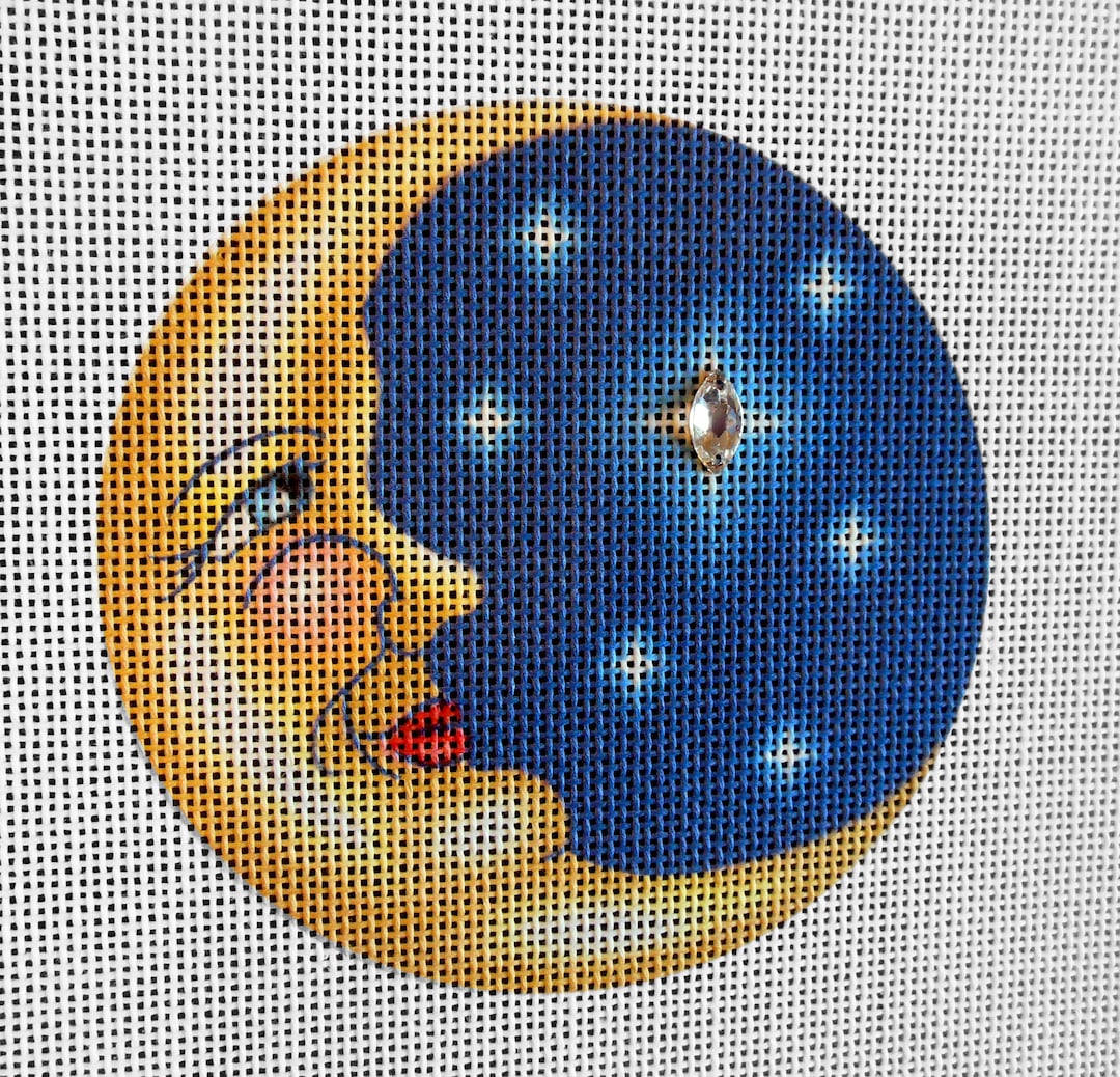 Moon & Stars Ornament Needlepoint Canvas - Etsy