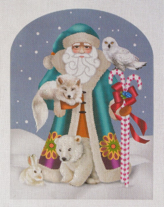 North Pole Santa Needlepoint Canvas | Etsy