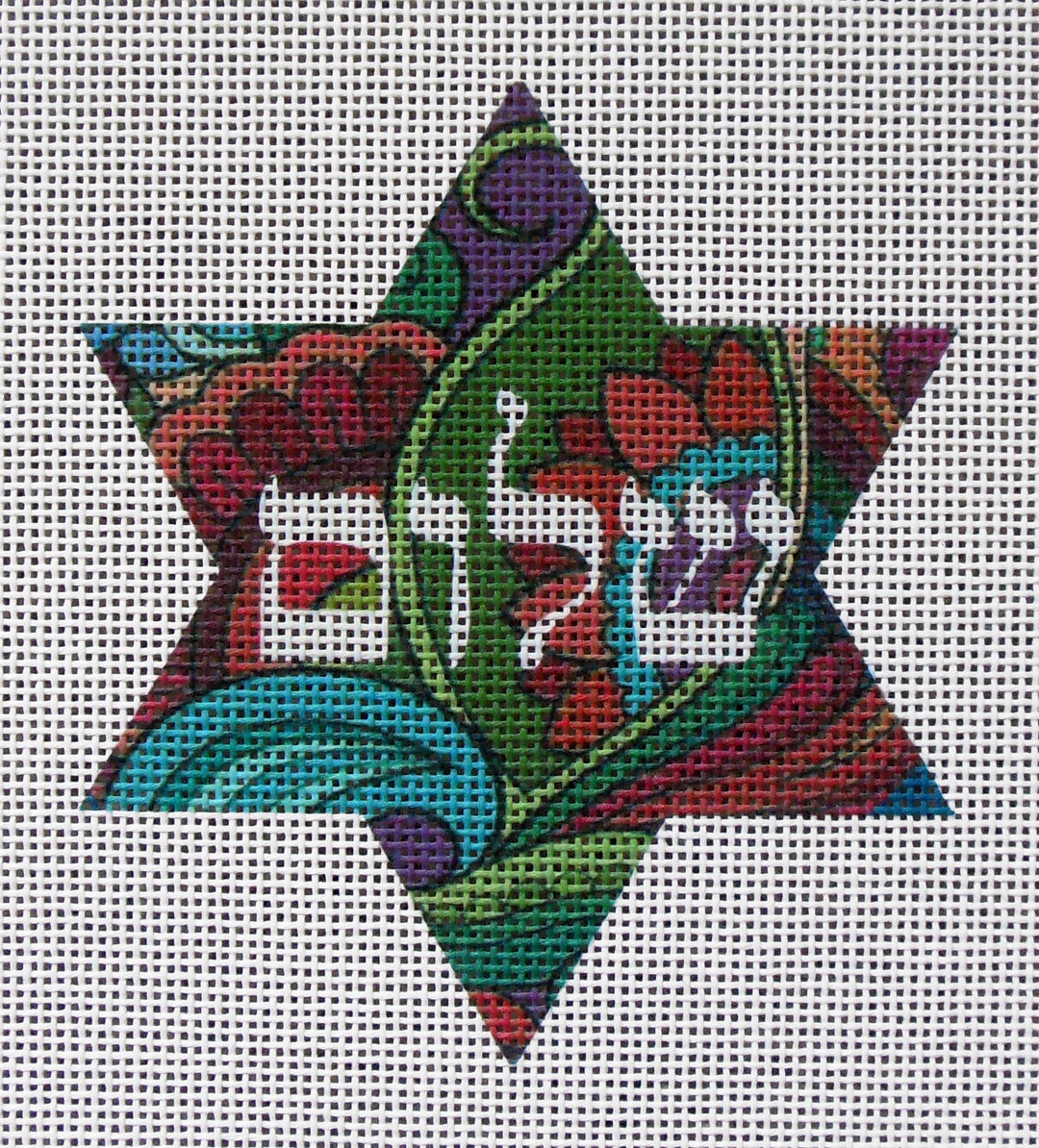 Shalom Star of David Needlepoint Canvas - Etsy
