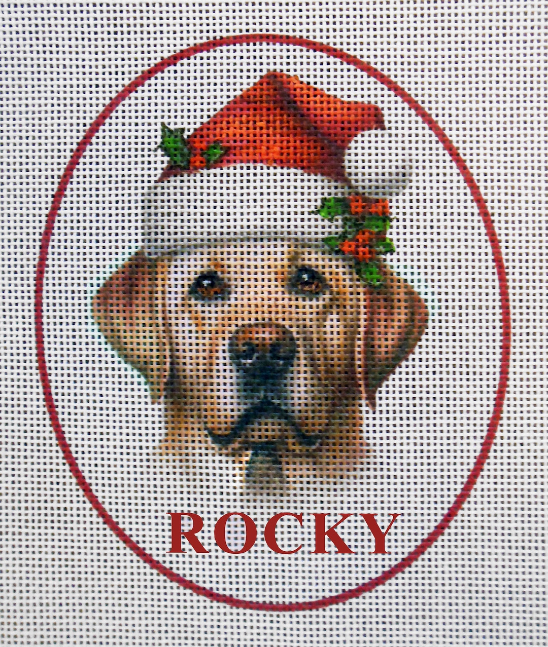Personalized Yellow Lab Ornament Needlepoint Canvas - Etsy