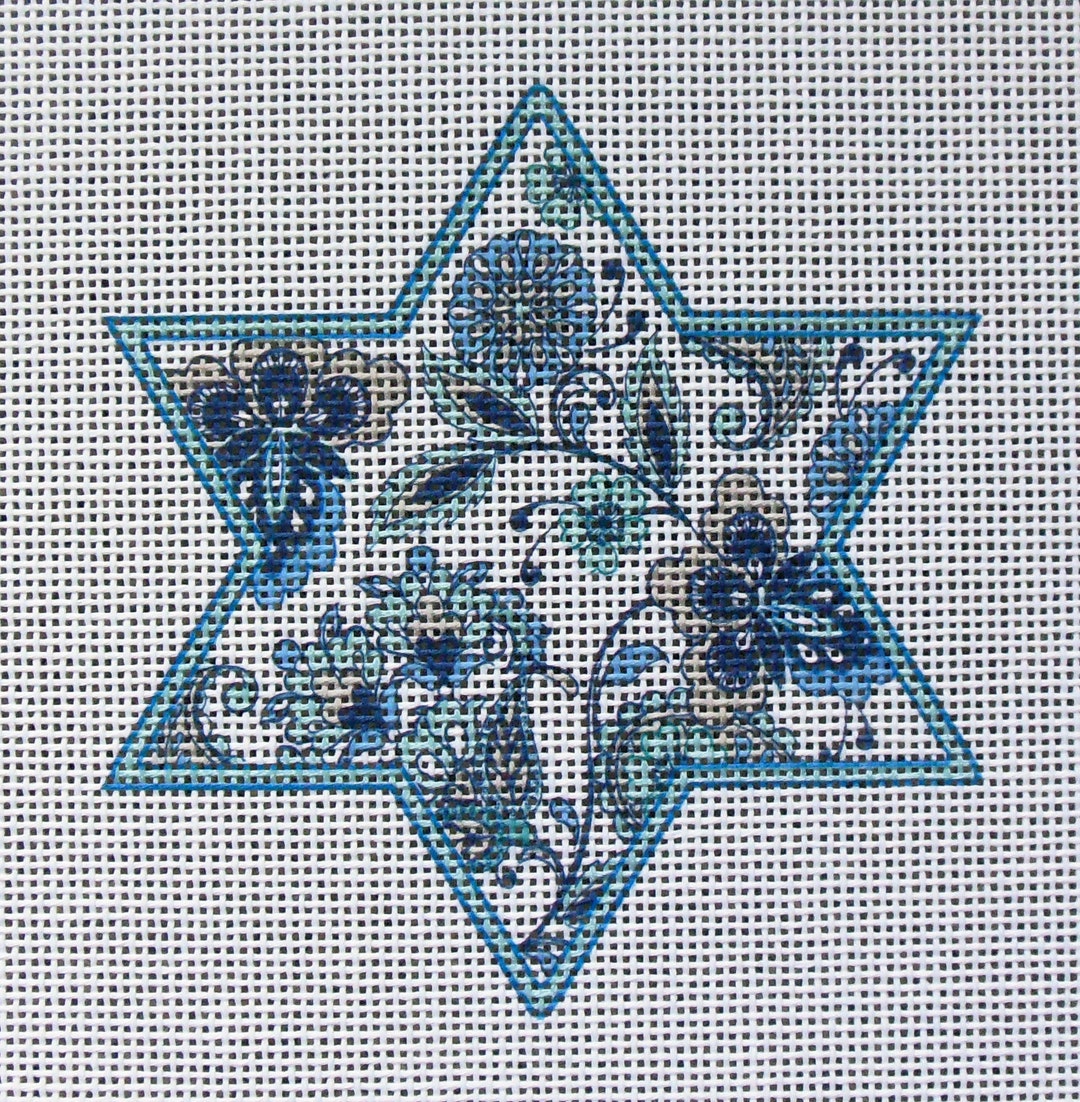 Chinoiserie Style Star of David Needlepoint Canvas - Etsy