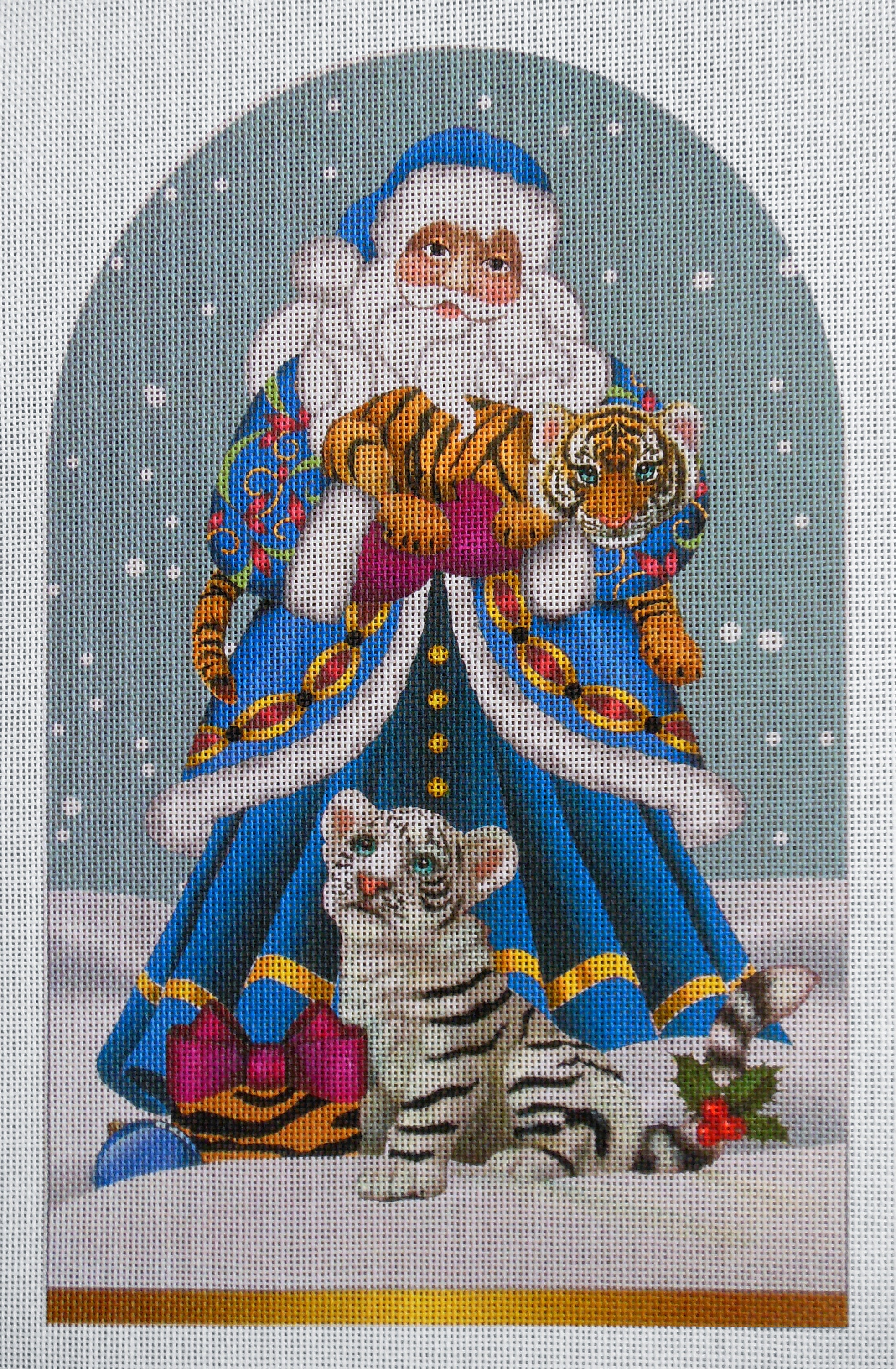 Tiger Santa Snowglobe Stand-up Needlepoint Canvas - Etsy