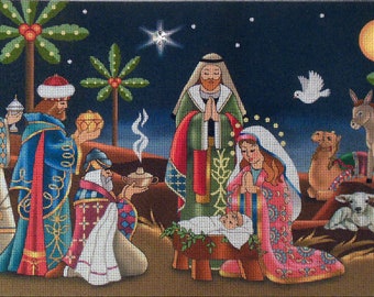 Midnight Nativity HP Needlepoint Canvas - Etsy