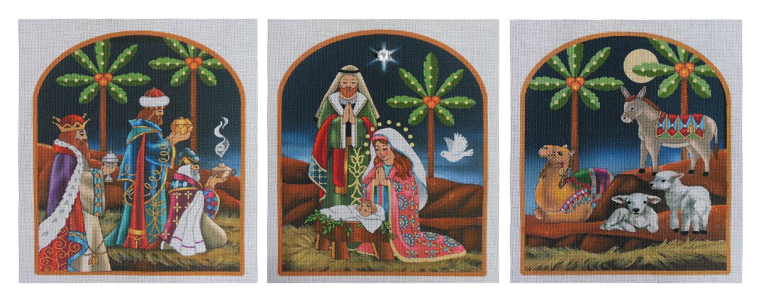 Twilight Nativity Triptych or Stand up Needlepoint Canvases - Etsy