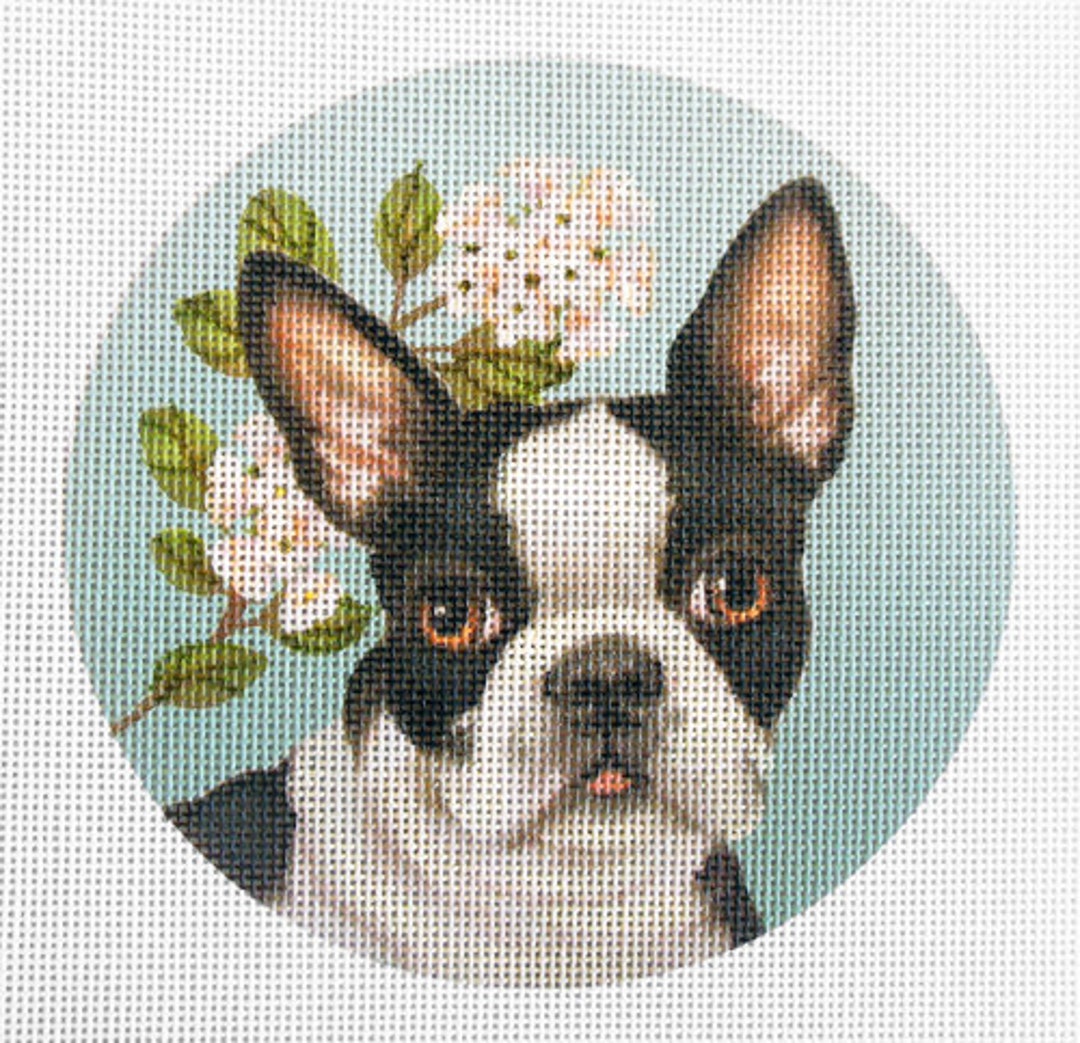 Boston Terrier Needlepoint Canvas - Etsy