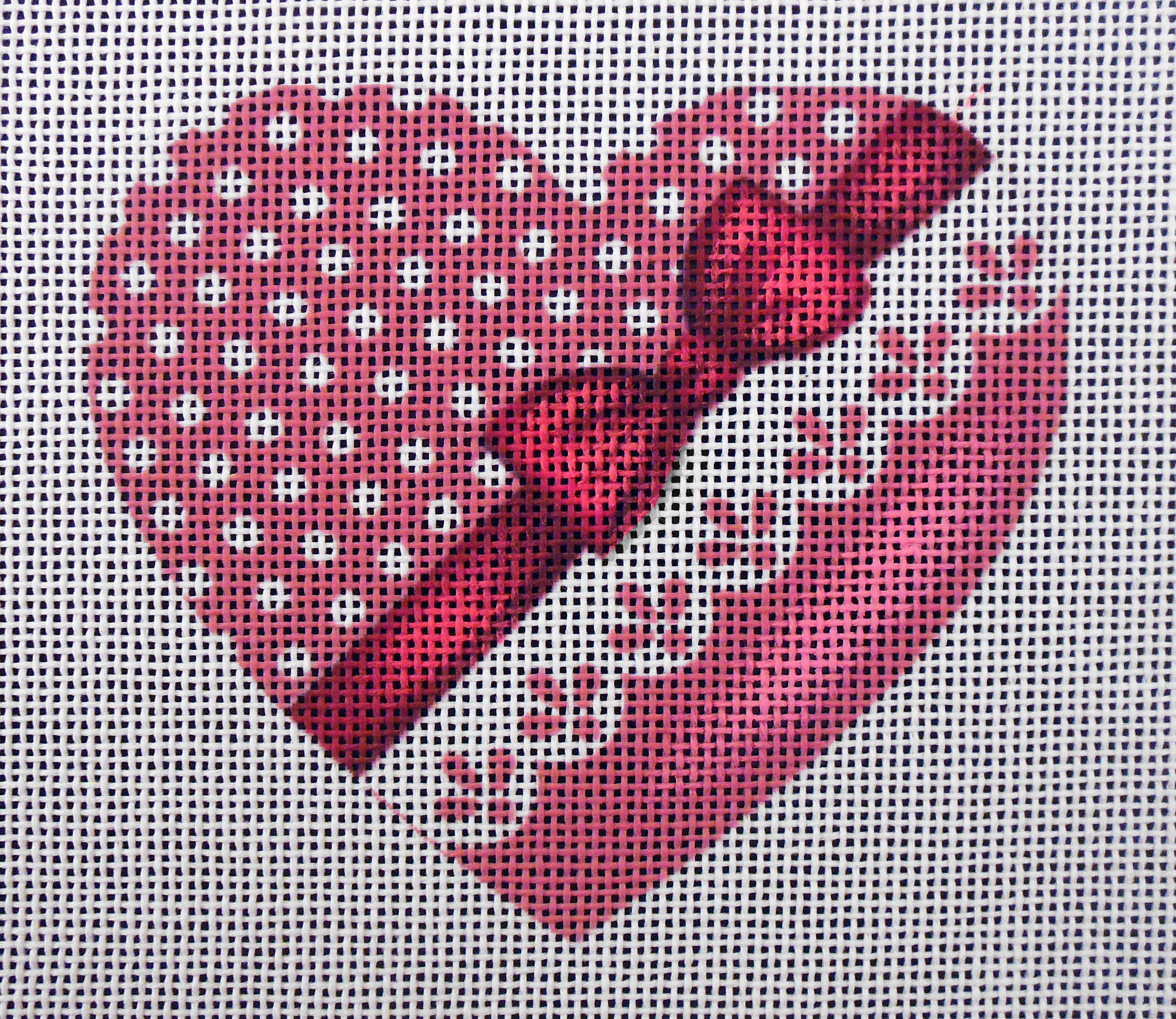 Pink Romance Heart Needlepoint Canvas - Etsy