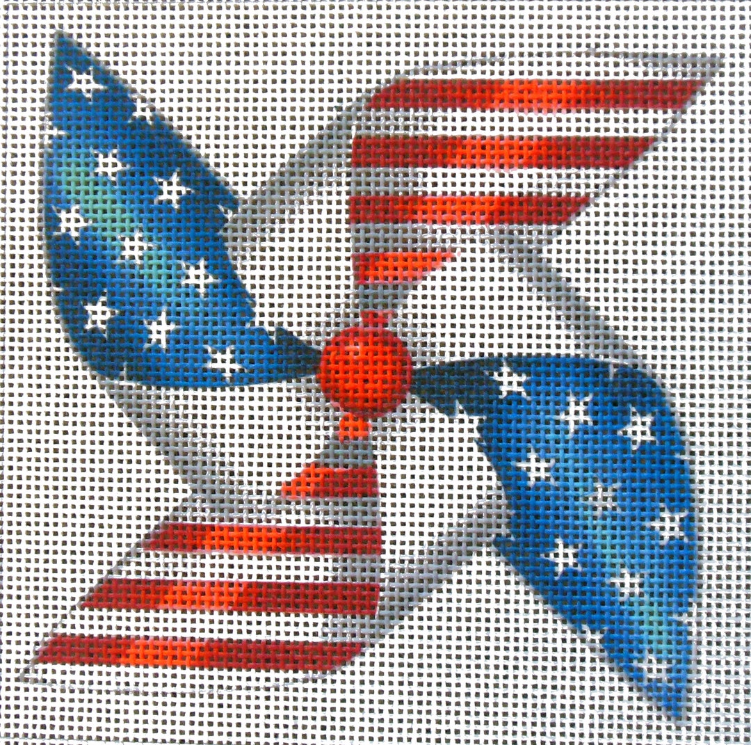 Patriotic Stars & Stripes Pinwheel Needlepoint Canvas - Etsy