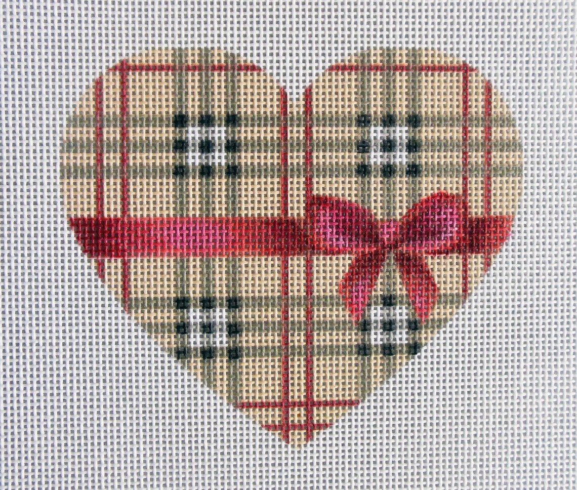 Plaid Heart Needlepoint Canvas - Etsy