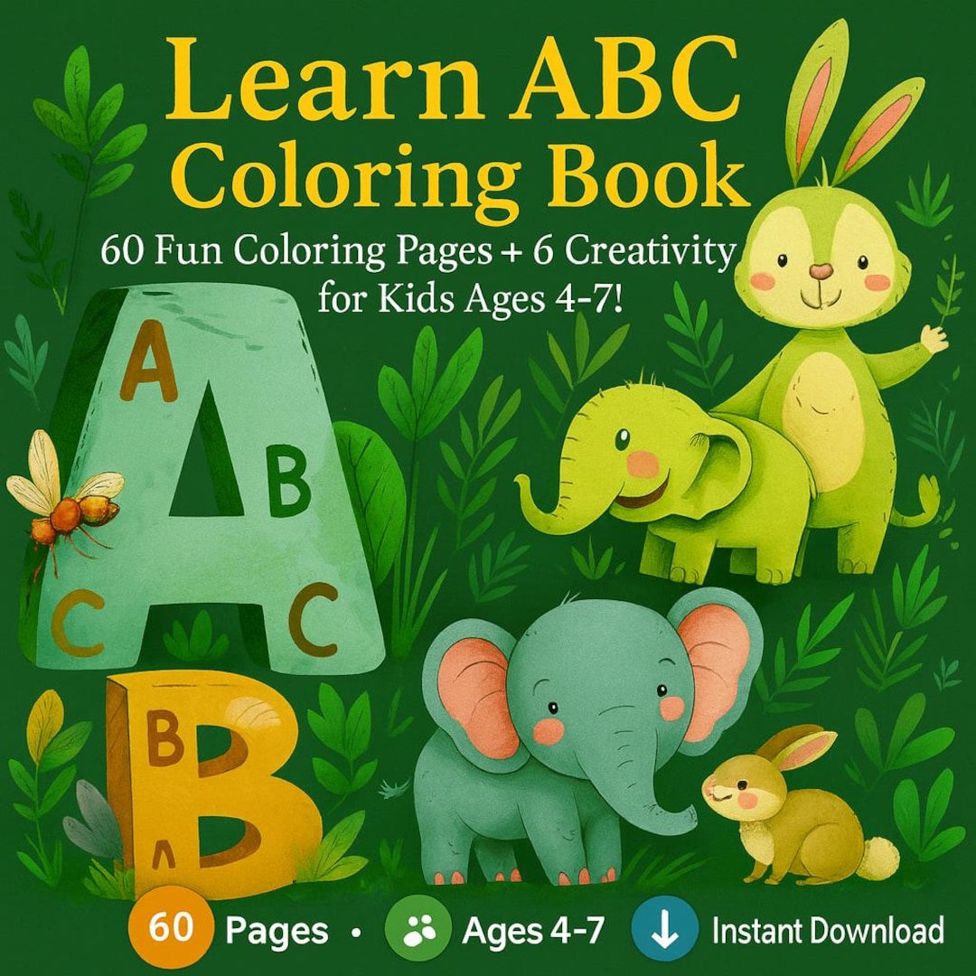 Alphabet Coloring & Tracing Book for Kids |60 Printable Pages With ABC ...