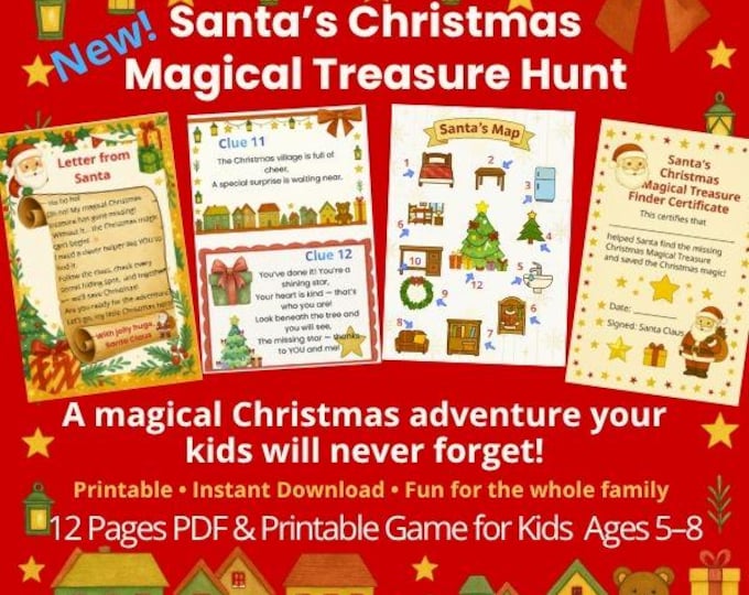 Santa's Christmas Treasure Hunt + Clues Printables - Etsy Canada