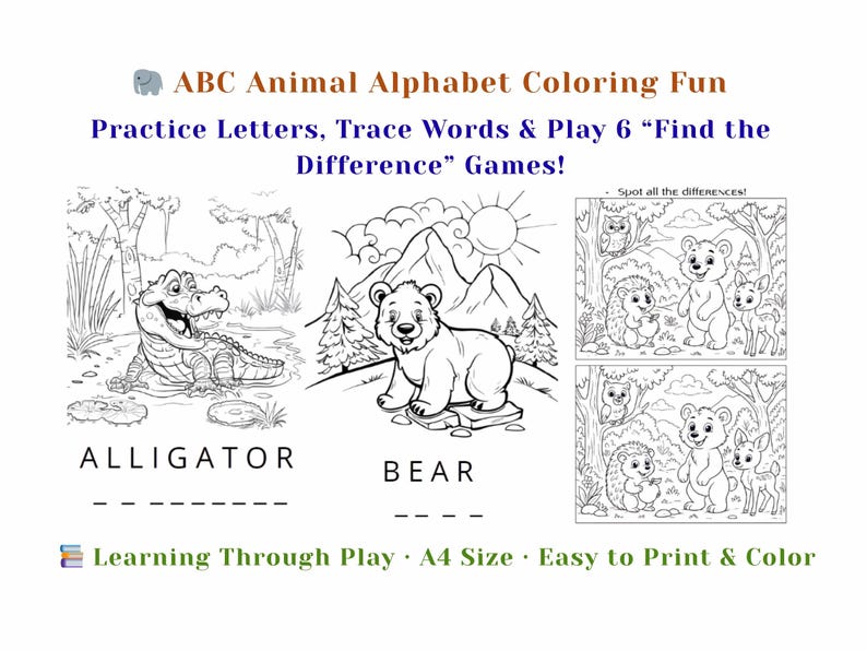 Alphabet Coloring & Tracing Book for Kids |60 Printable Pages With ABC ...