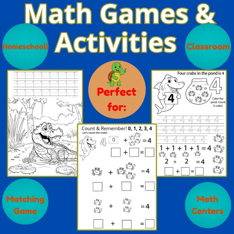 Ocean Animals Math Games | Preschool Counting, Tracing (PDF, 25 Pages ...