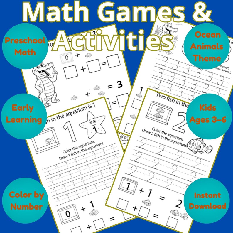 Math Games With Ocean Animals | Counting & Tracing Numbers 0–5 ...