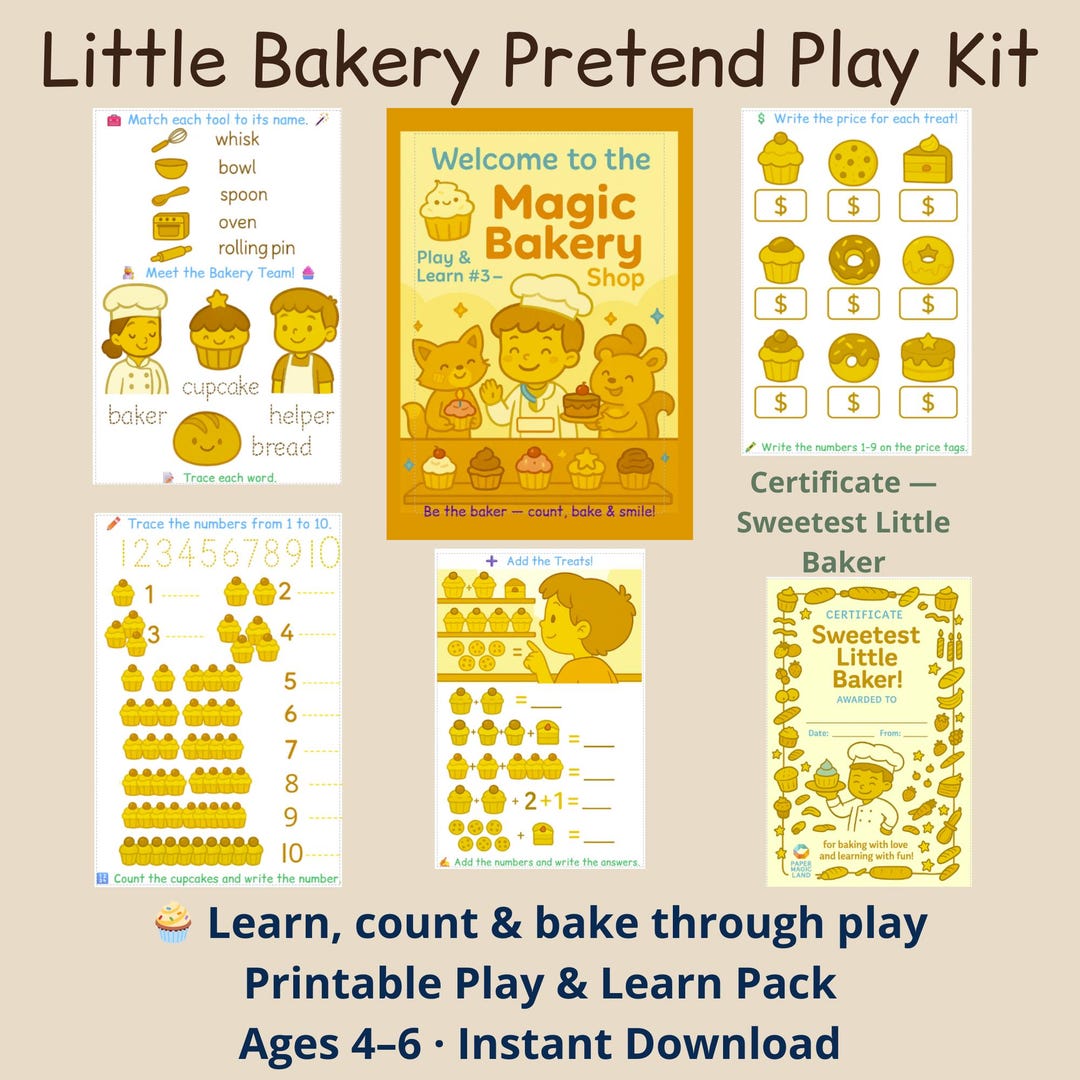 Magic Bakery Printable Activity Pack | Math & Pretend Play /digital ...