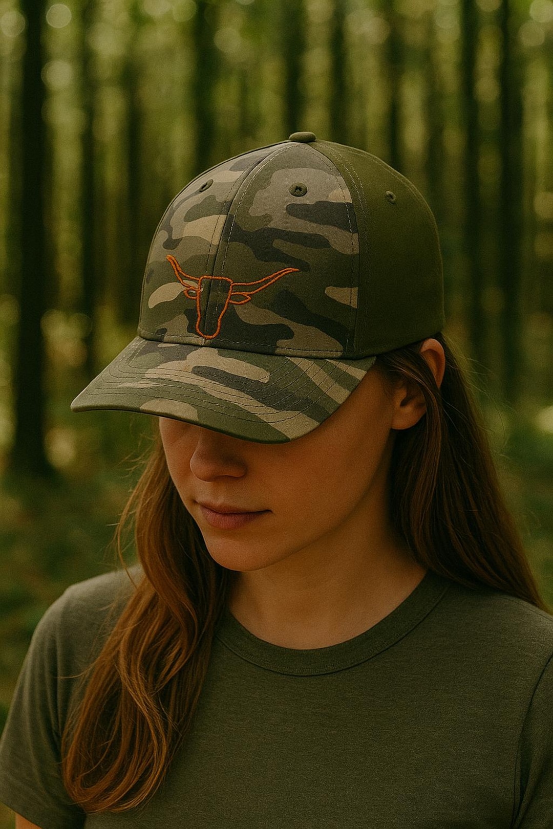 Embroidered Texas Longhorn Camo Trucker Hat: Western Style Cap - Etsy