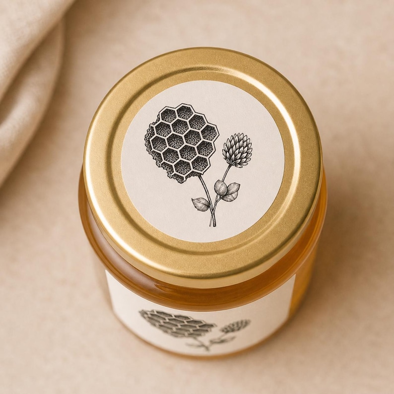 Editable Honey Label Bundle Template | Raw Wildflower Orange Blossom ...